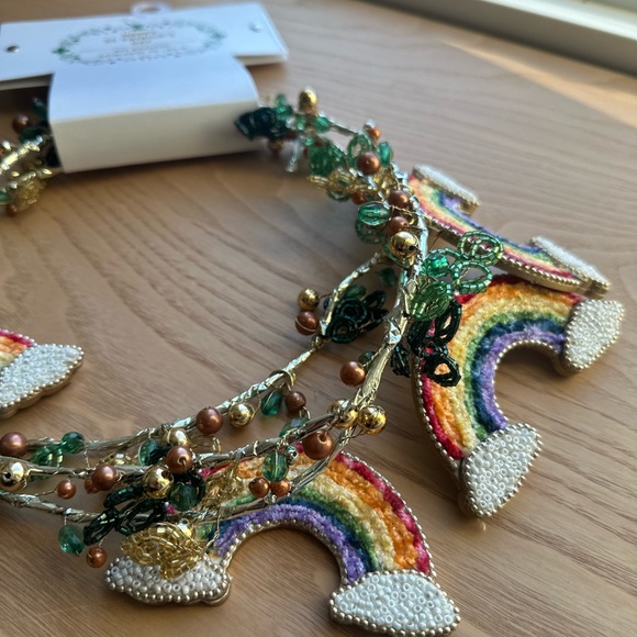 Holiday | At Patricks Day Bling Beaded Garland Rainbow Green Leprechaun ...